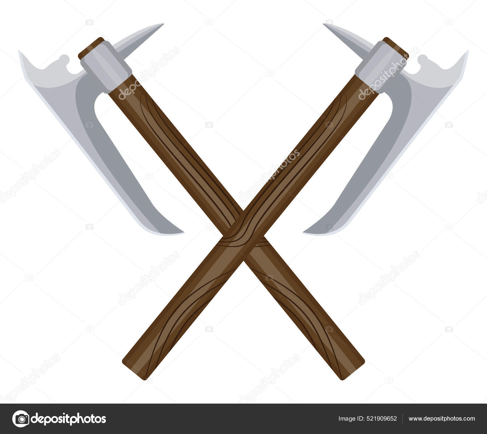 Hacha Doble Filo Ilustración Vector Sobre Fondo Blanco Vector de stock #521909652 de ©Morphart
