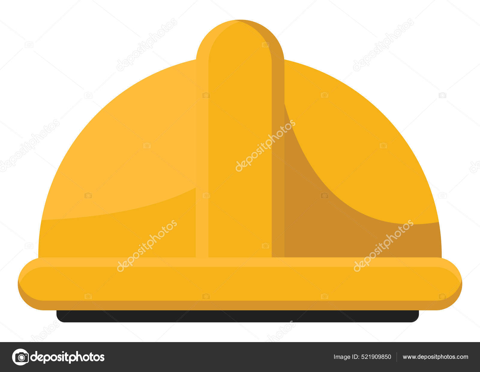 Yellow Labour Helmet Illustration Vector White Background Stock Vector ...
