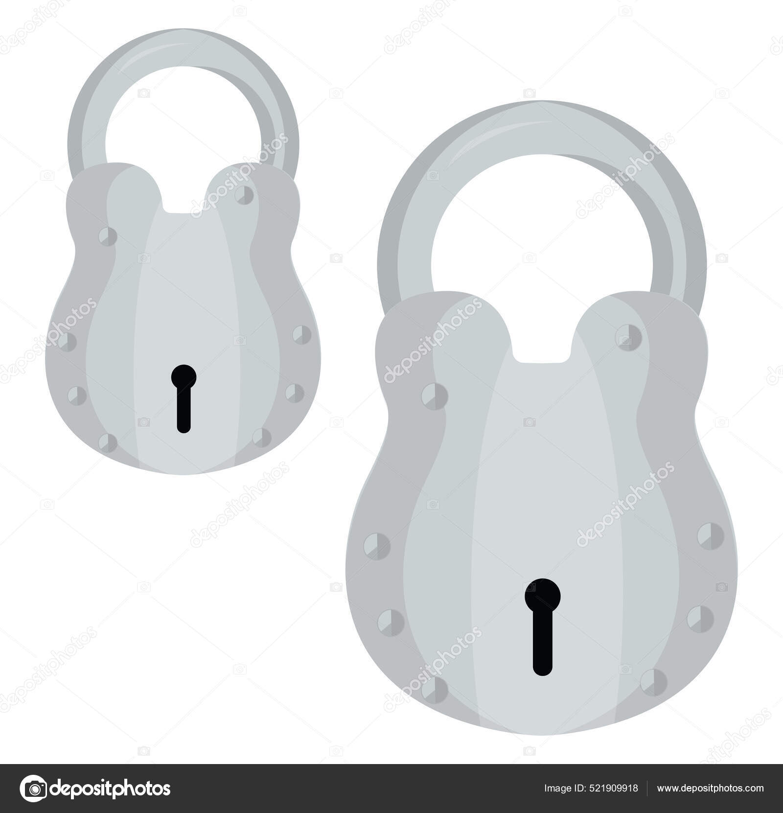 Grey Locks Illustration Vector White Background Stock Vector by ...