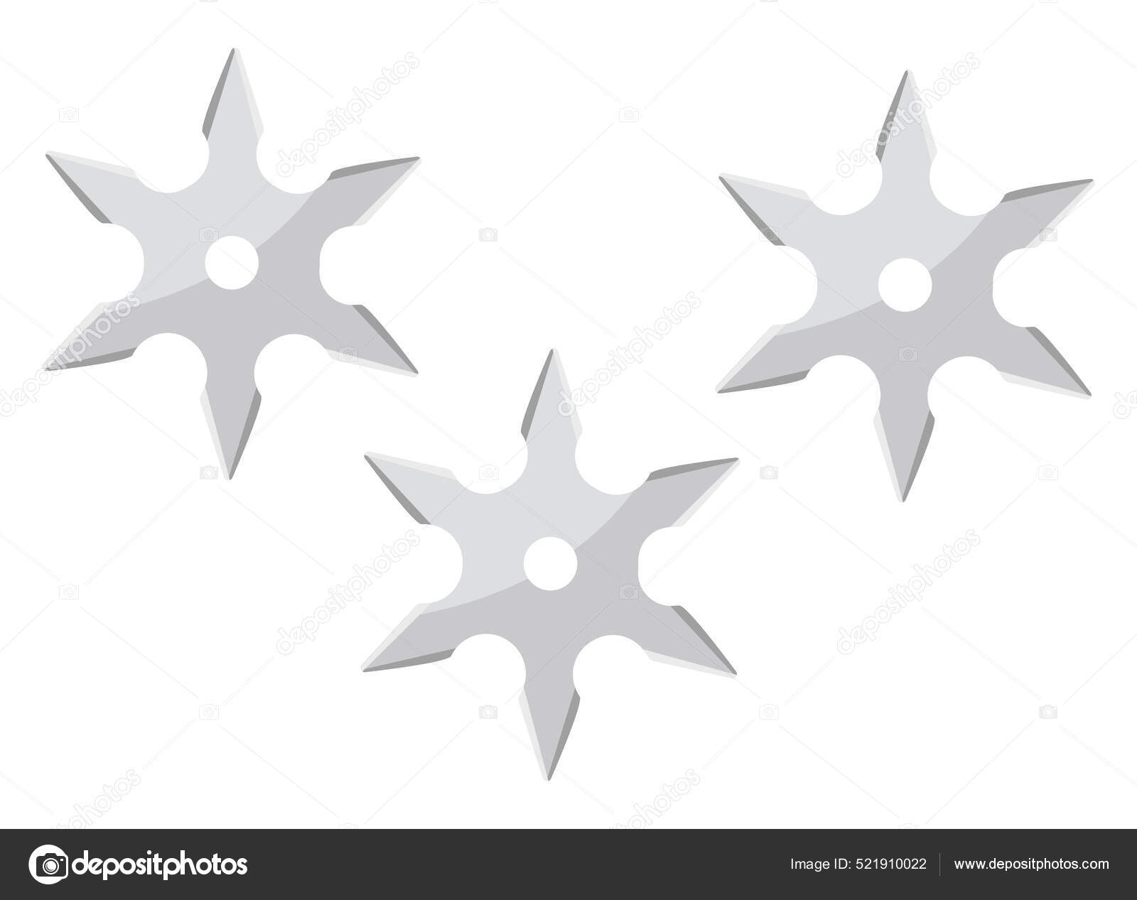 Silver Ninja Weapons Illustration Vector White Background Stock Vector ...