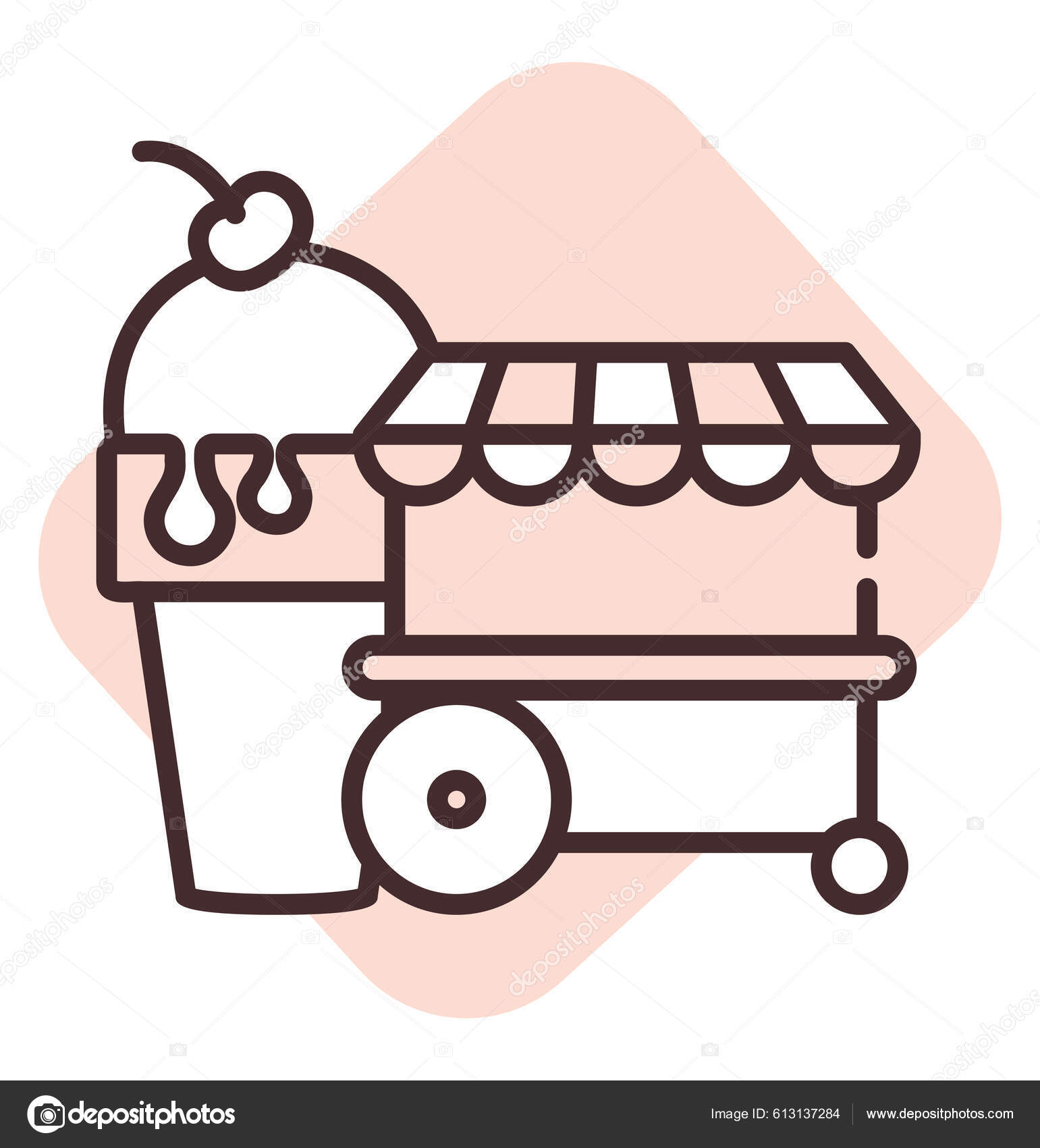 Parque Heladero Ilustración Vector Sobre Fondo Blanco Vector de stock ...