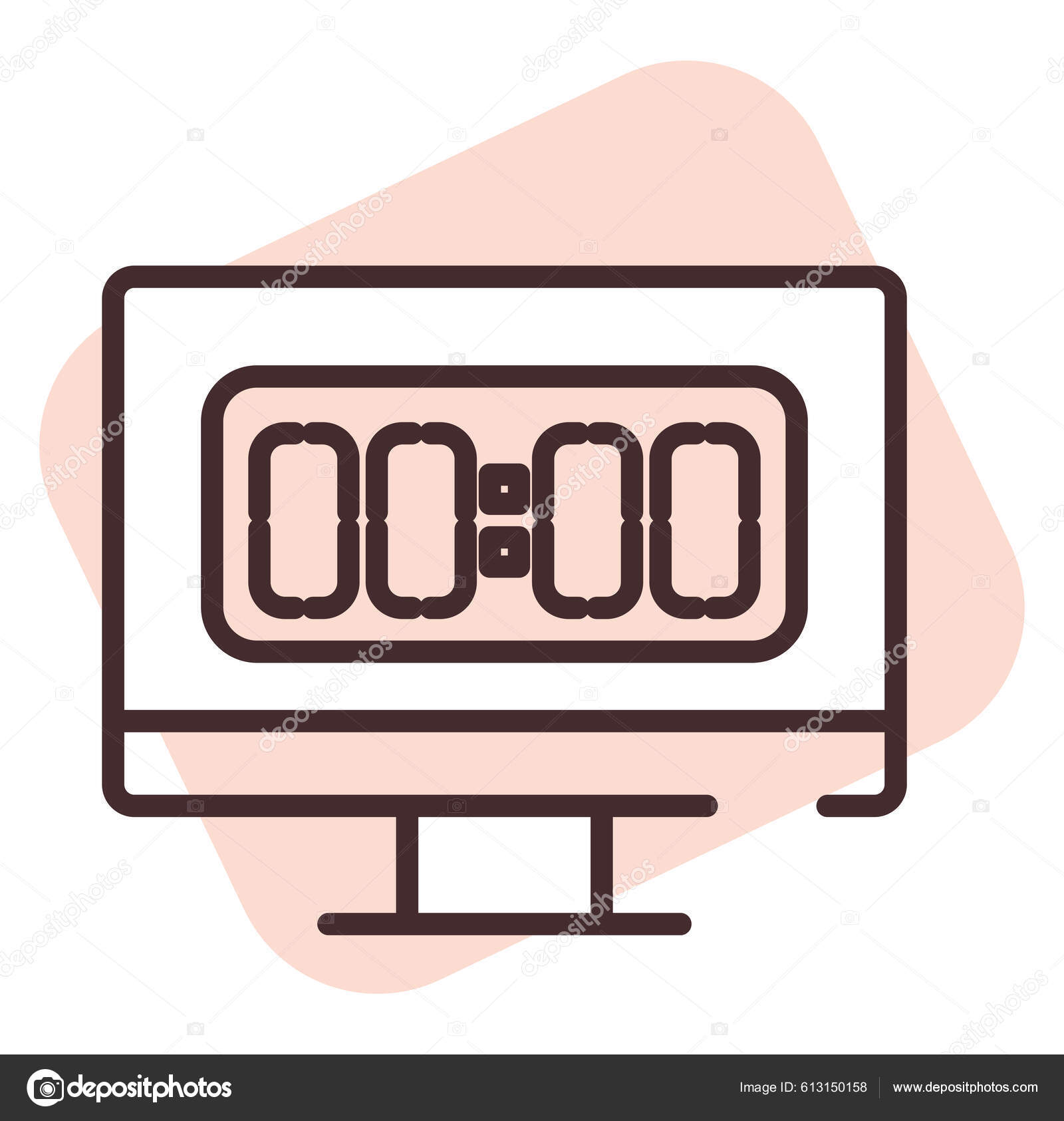 Digital Clock Illustration Vector White Background Stock Vector by ...