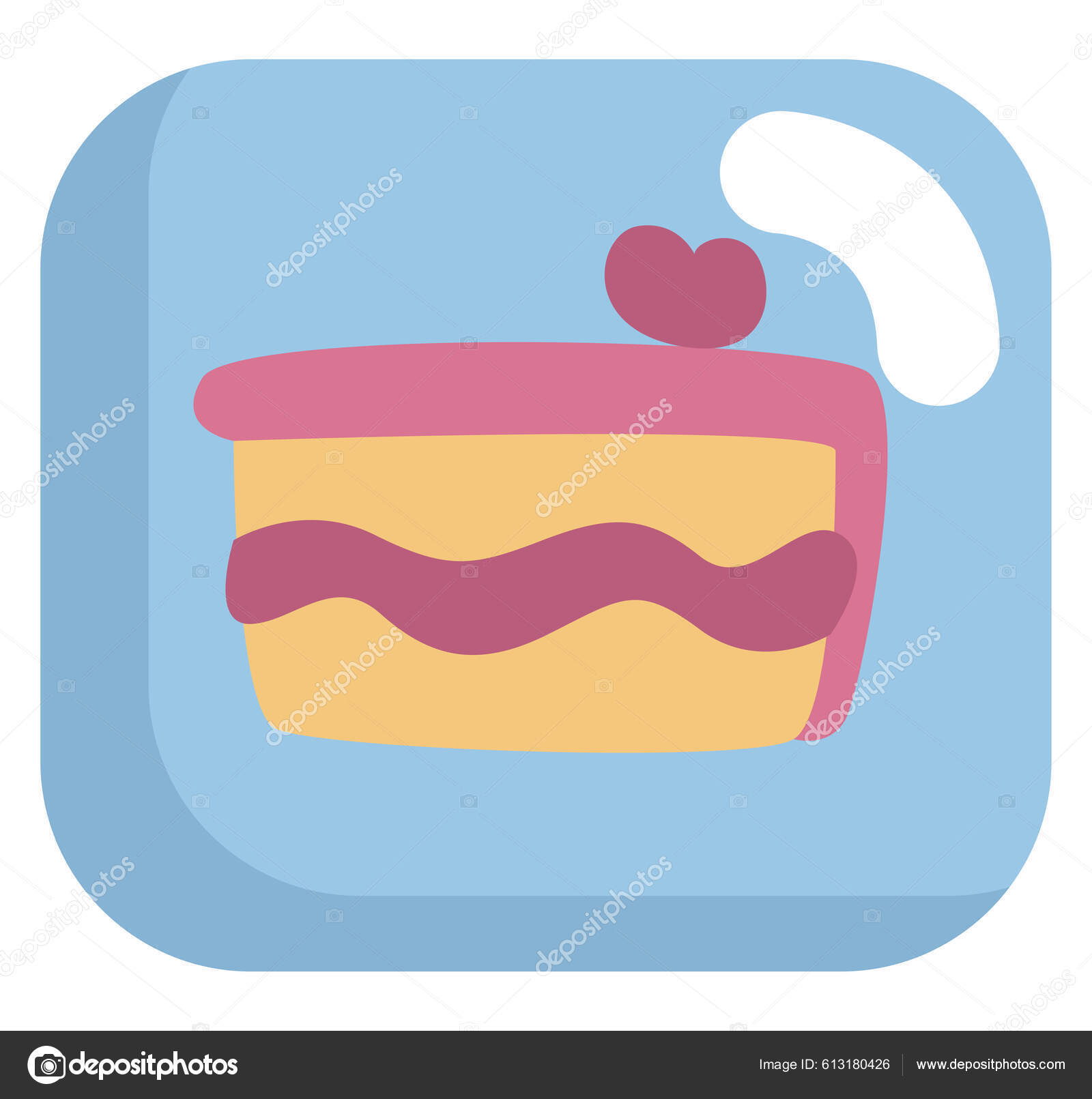 Birthday Cake Slice Illustration Vector White Background Stock Vector ...