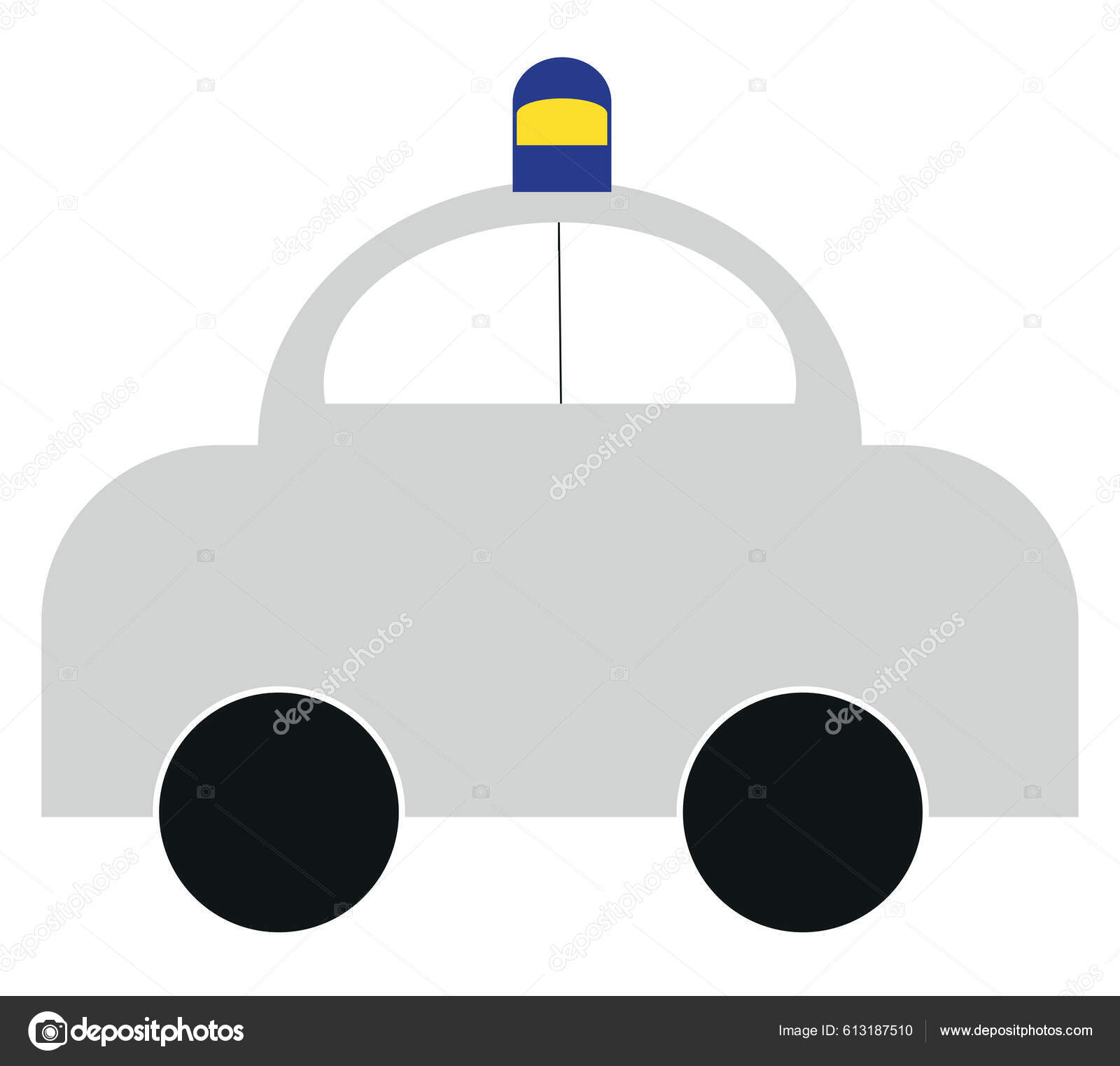 Grey Police Car Illustration Vector White Background Stock Vector by ...