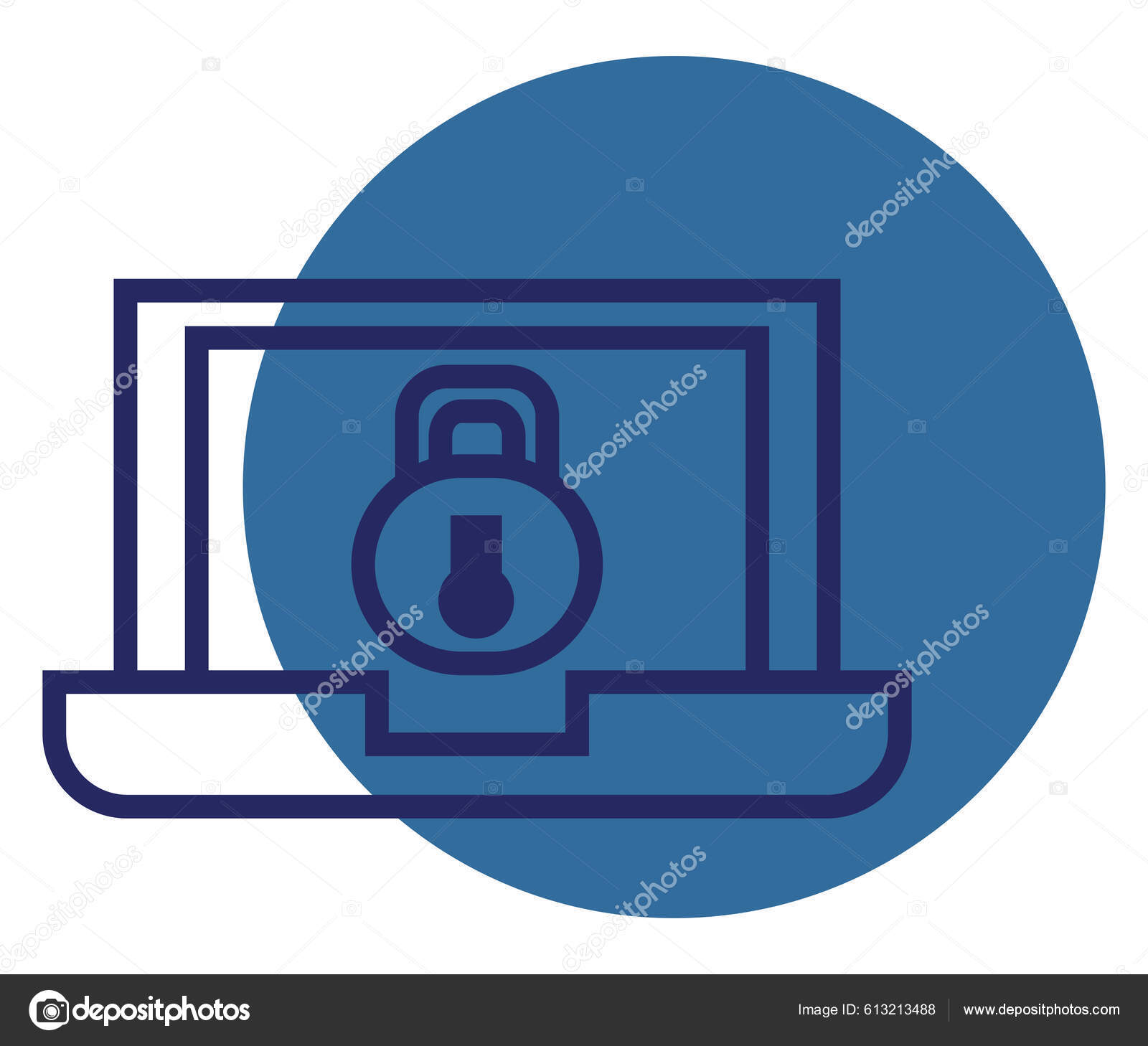 Computer Security Password Illustration Vector White Background Stock ...