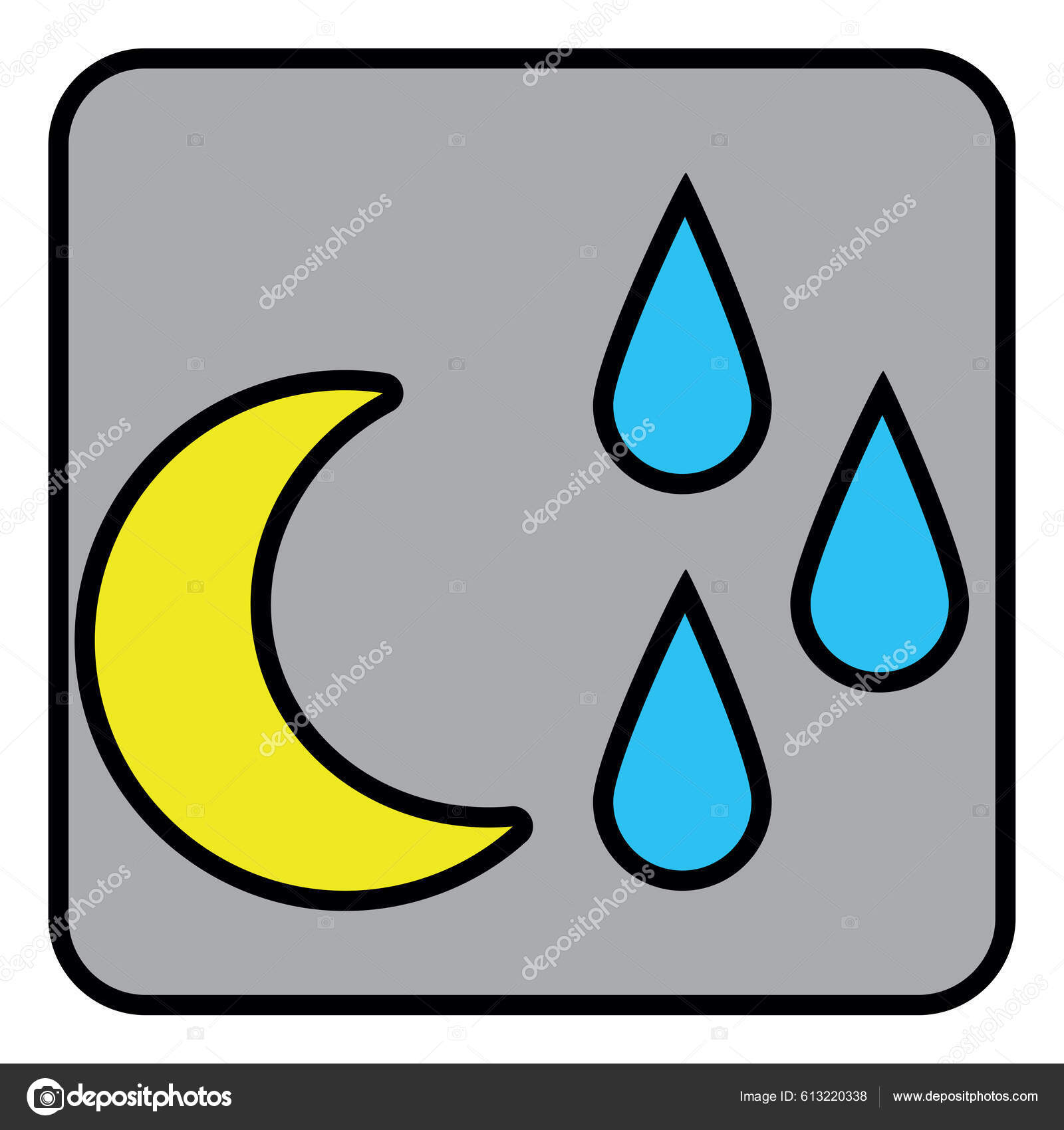Rainy Night Illustration Vector White Background Stock Vector by ...