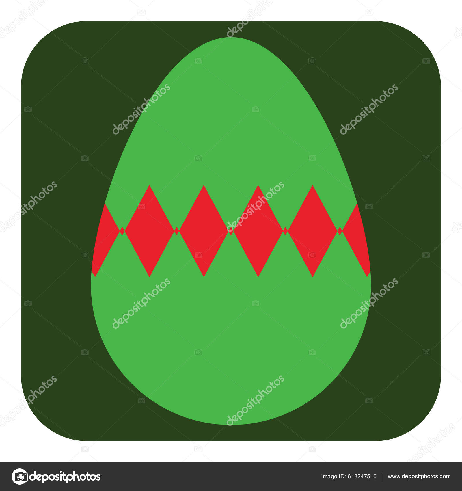 Green Easter Egg Illustration Vector White Background Stock Vector by ...