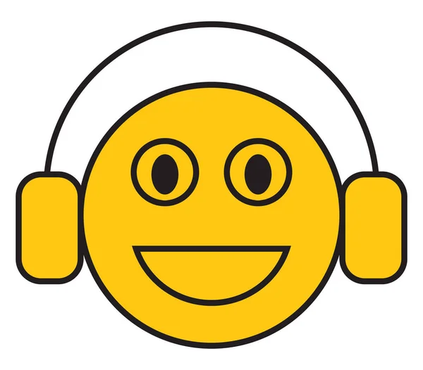 Smiley face with headphones images vectorielles, Smiley face with ...