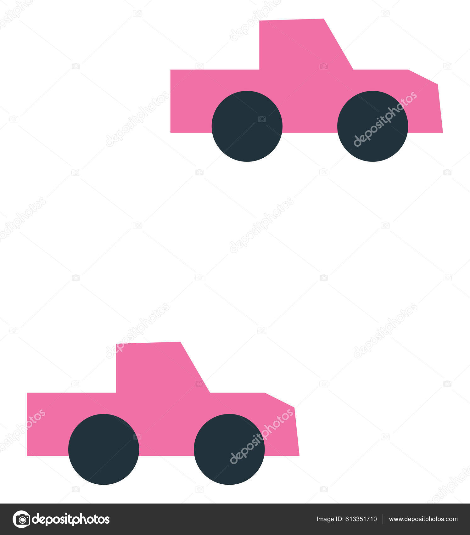 Two Pink Cars Illustration Vector White Background Stock Vector by ...
