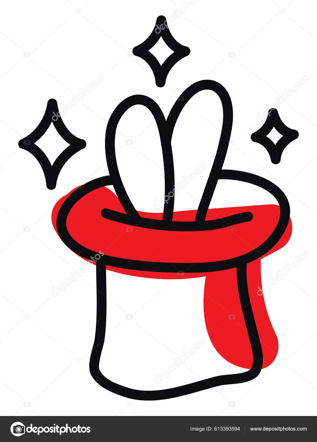 Magic Bunny Hat Illustration Vector White Background Stock Vector by ...