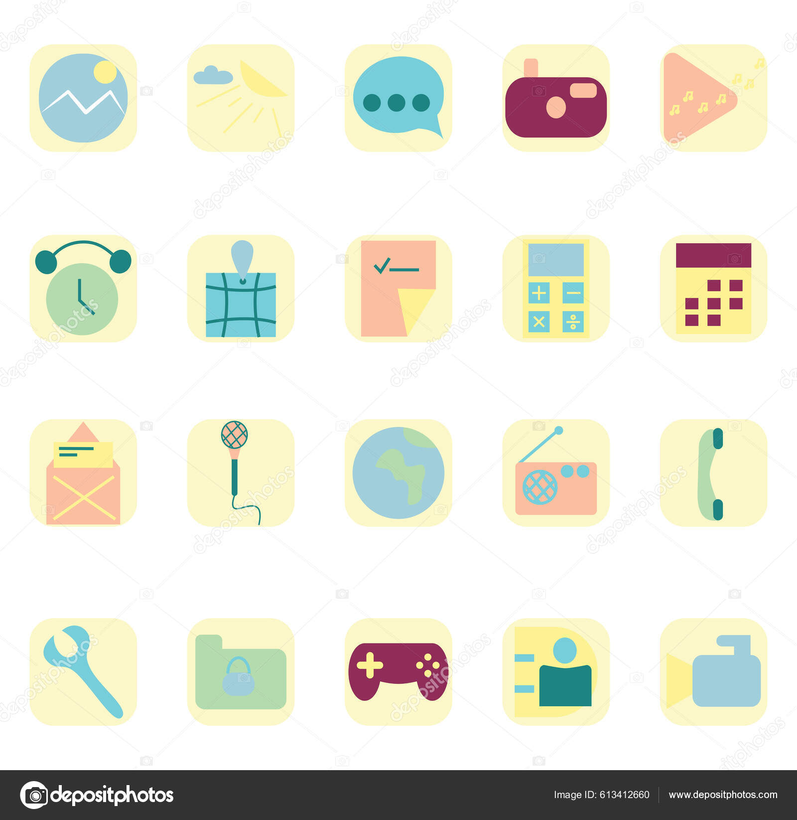 Phone Apps Illustration Vector White Background Stock Vector by ...