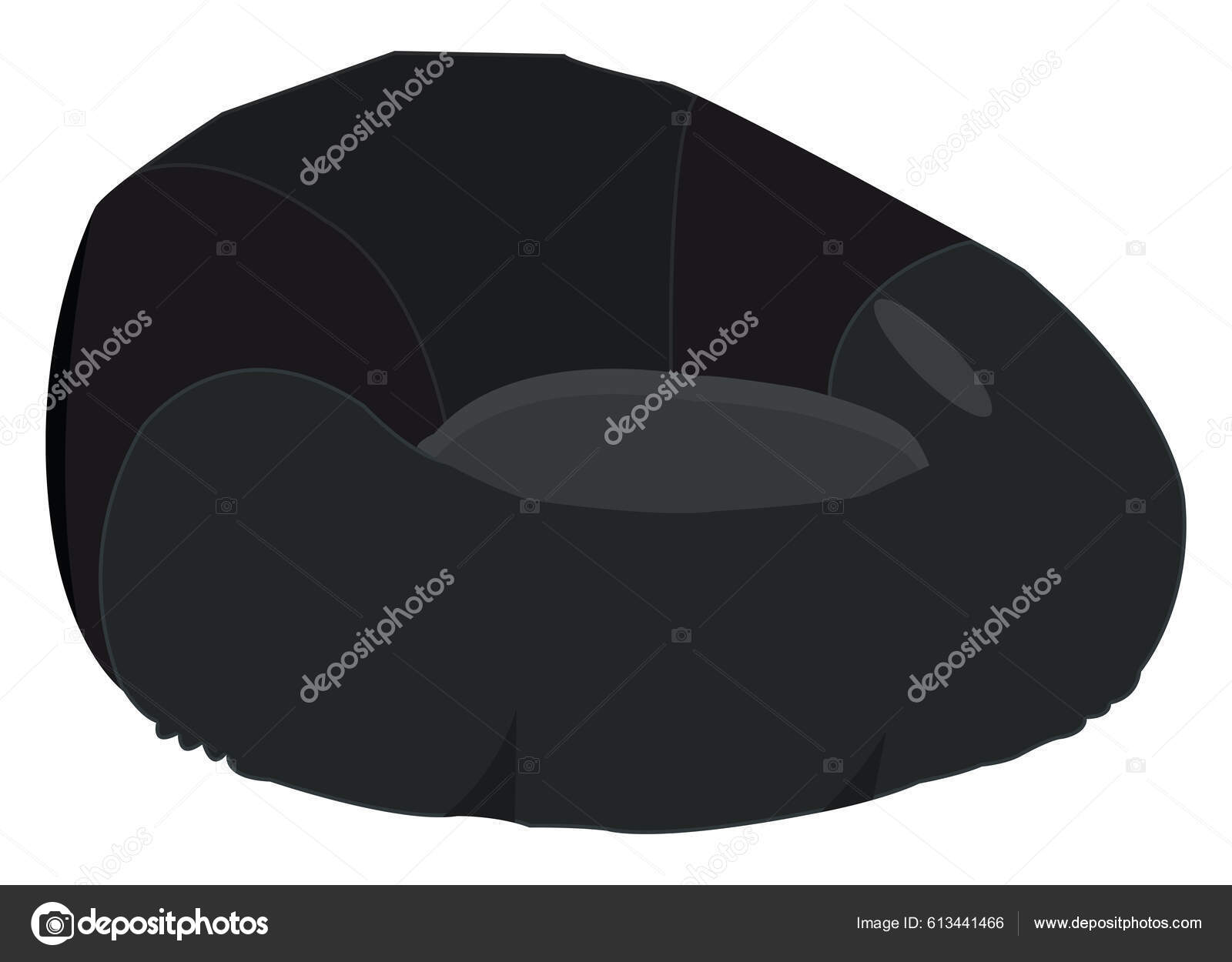 Black Beanbag Illustration Vector White Background Stock Vector by ...