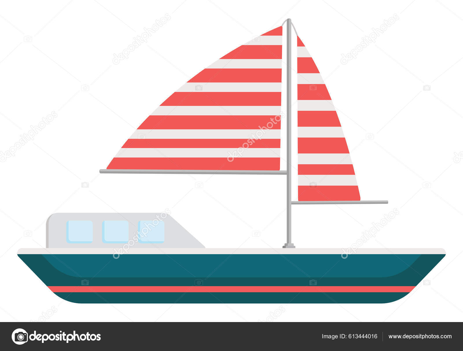 Velero Ilustración Vector Sobre Fondo Blanco Vector de stock por ...