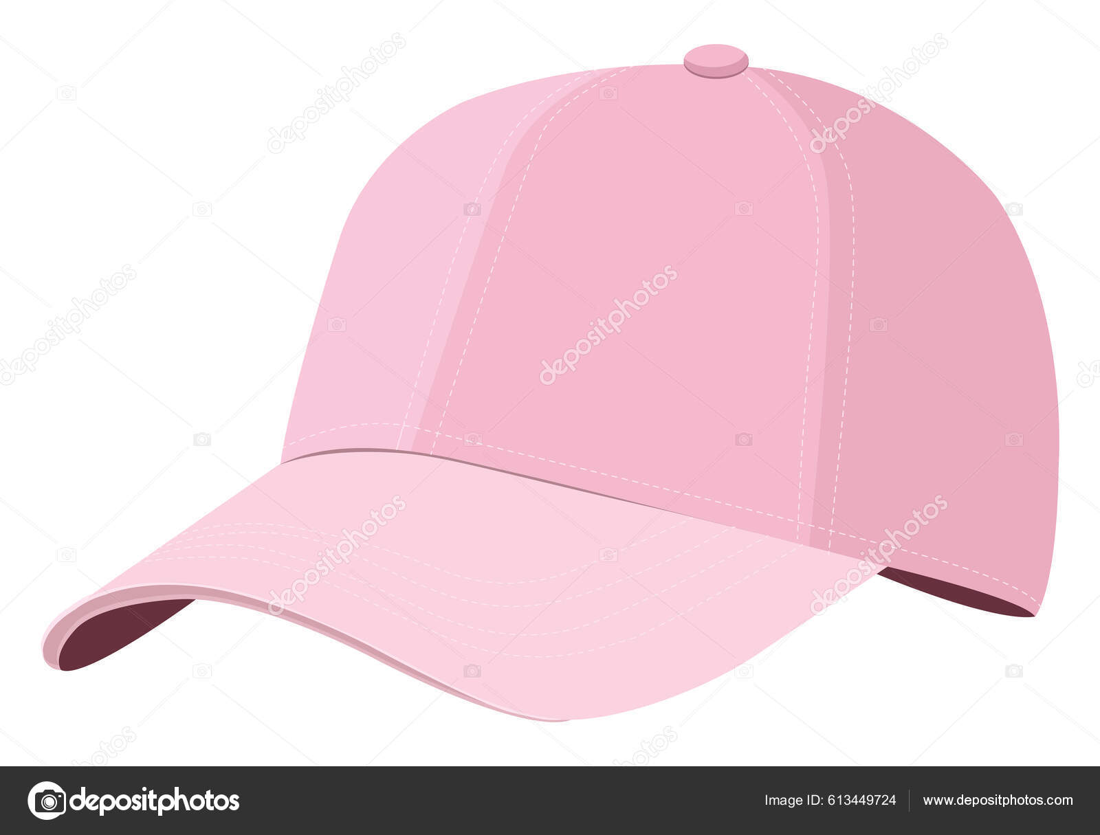 Sombrero Rosa Ilustración Vector Sobre Fondo Blanco Vector de stock por ...