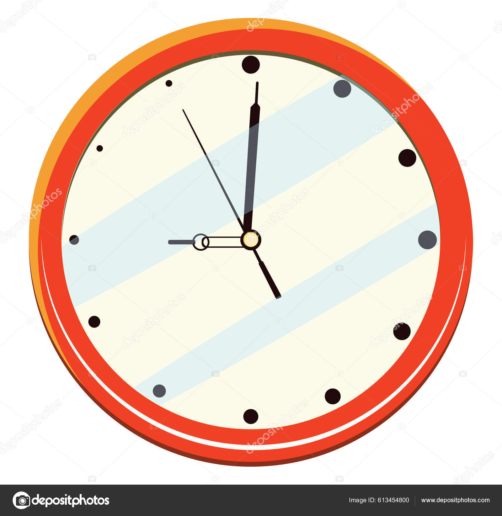 Reloj Rojo Ilustración Vector Sobre Fondo Blanco Vector de stock por ...