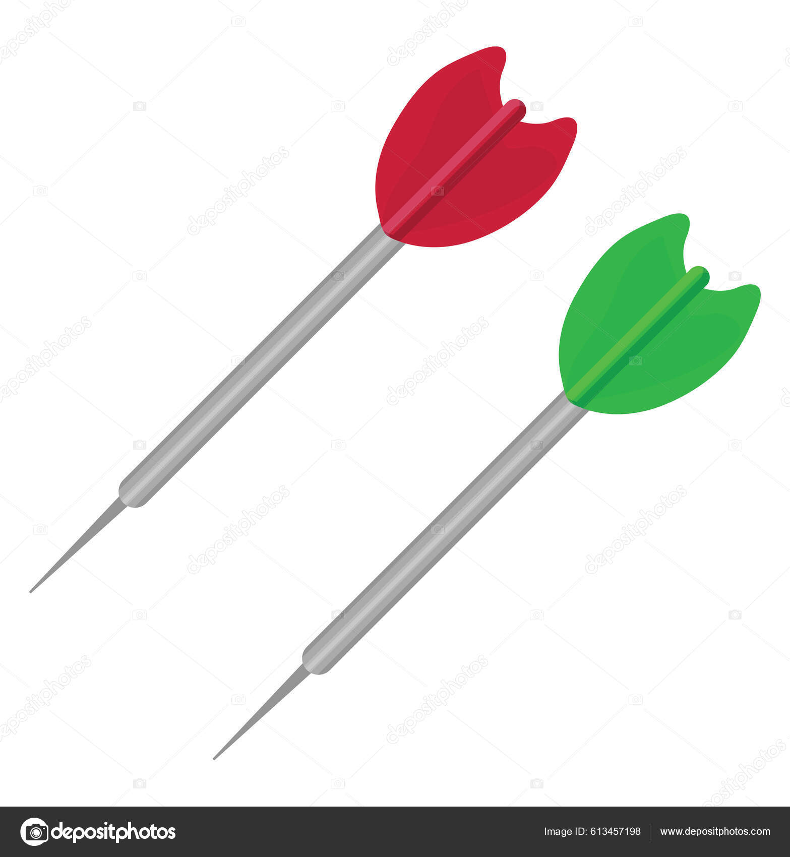 Red Green Dart Illustration Vector White Background Stock Vector by ...