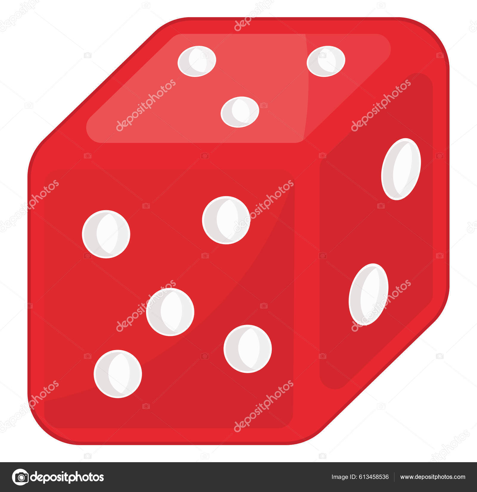 Grandes Dados Rojos Ilustración Vector Sobre Fondo Blanco Vector de ...