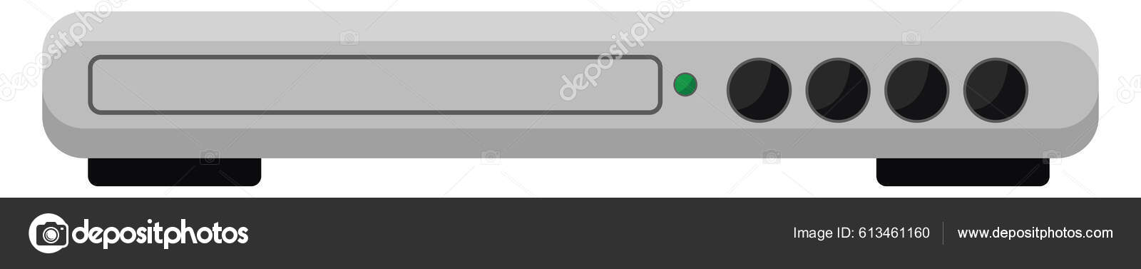 Grey Dvd Player Illustration Vector White Background Stock Vector by ...