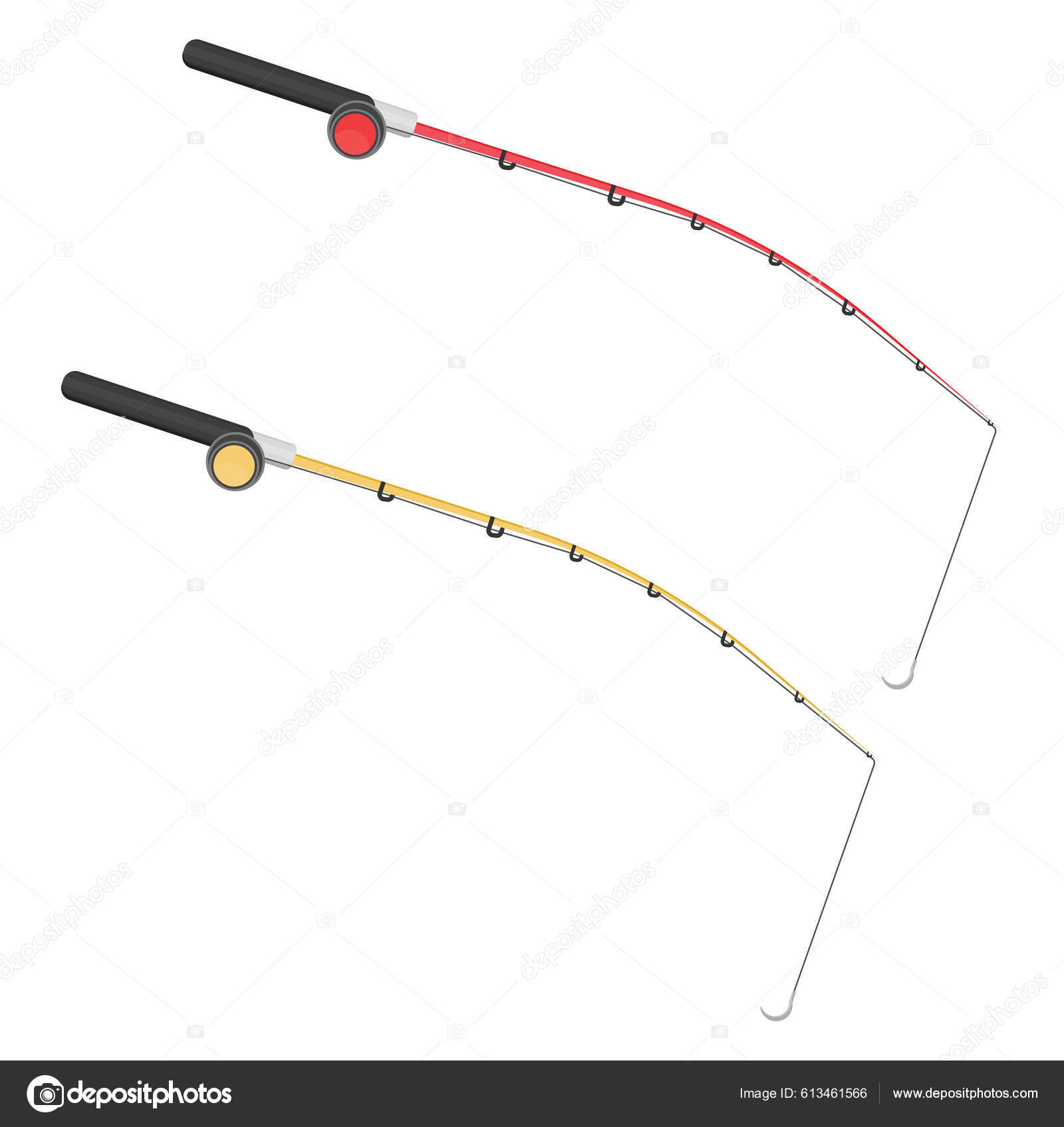 Two Fishing Sticks Illustration Vector White Background Stock Vector by ...