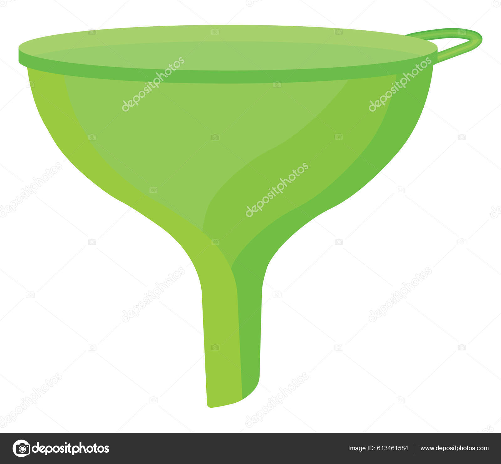 Embudo Plástico Verde Ilustración Vector Sobre Fondo Blanco Vector de ...