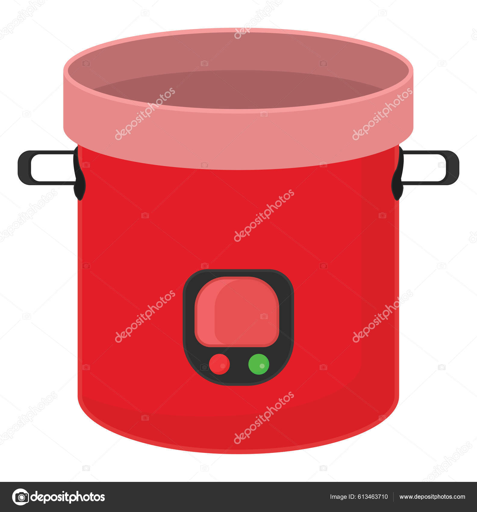 Red Electric Cooker Illustration Vector White Background Stock Vector ...