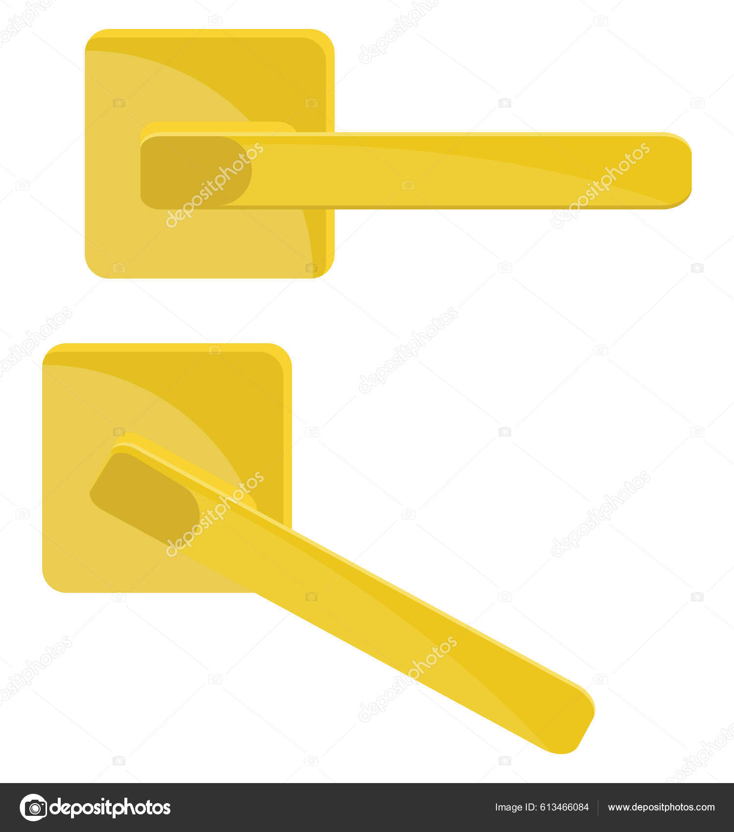 Yellow Door Handle Illustration Vector White Background Stock Vector by ...