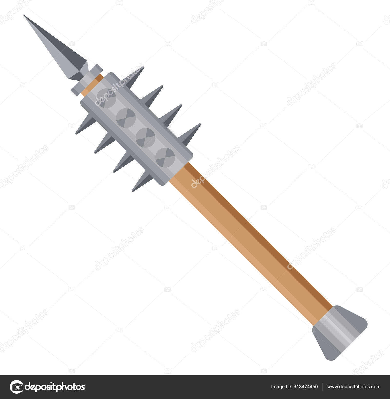 Viking Steel Mace Illustration Vector White Background Stock Vector by ...