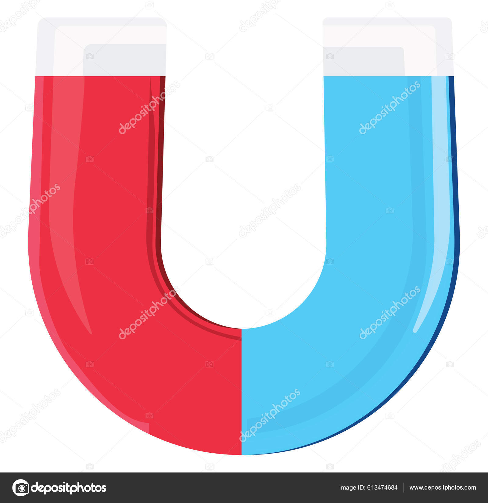 Imán Rojo Azul Ilustración Vector Sobre Fondo Blanco Vector de stock ...