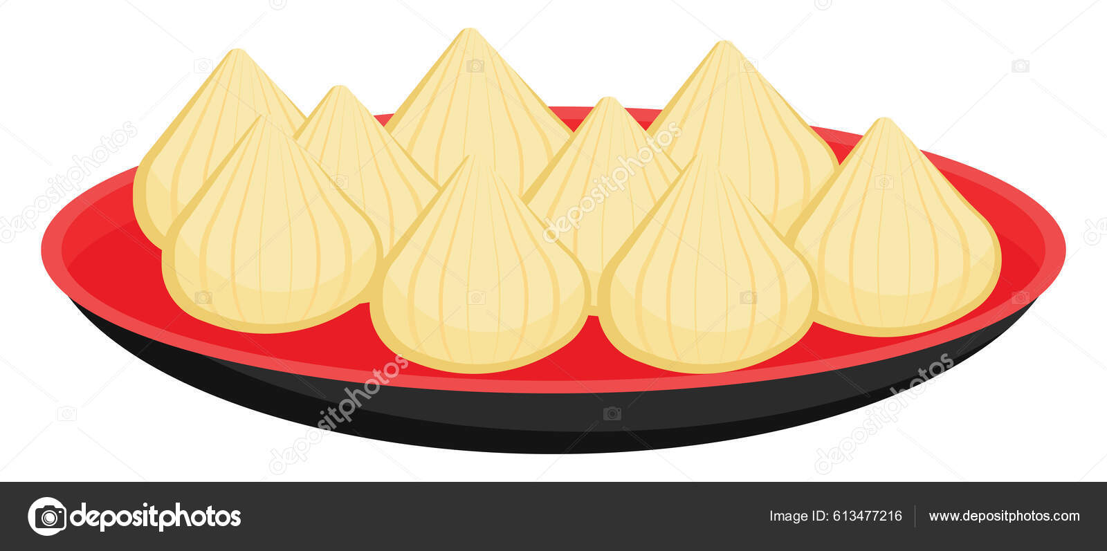Momo Dish Illustration Vector White Background Stock Vector by ...