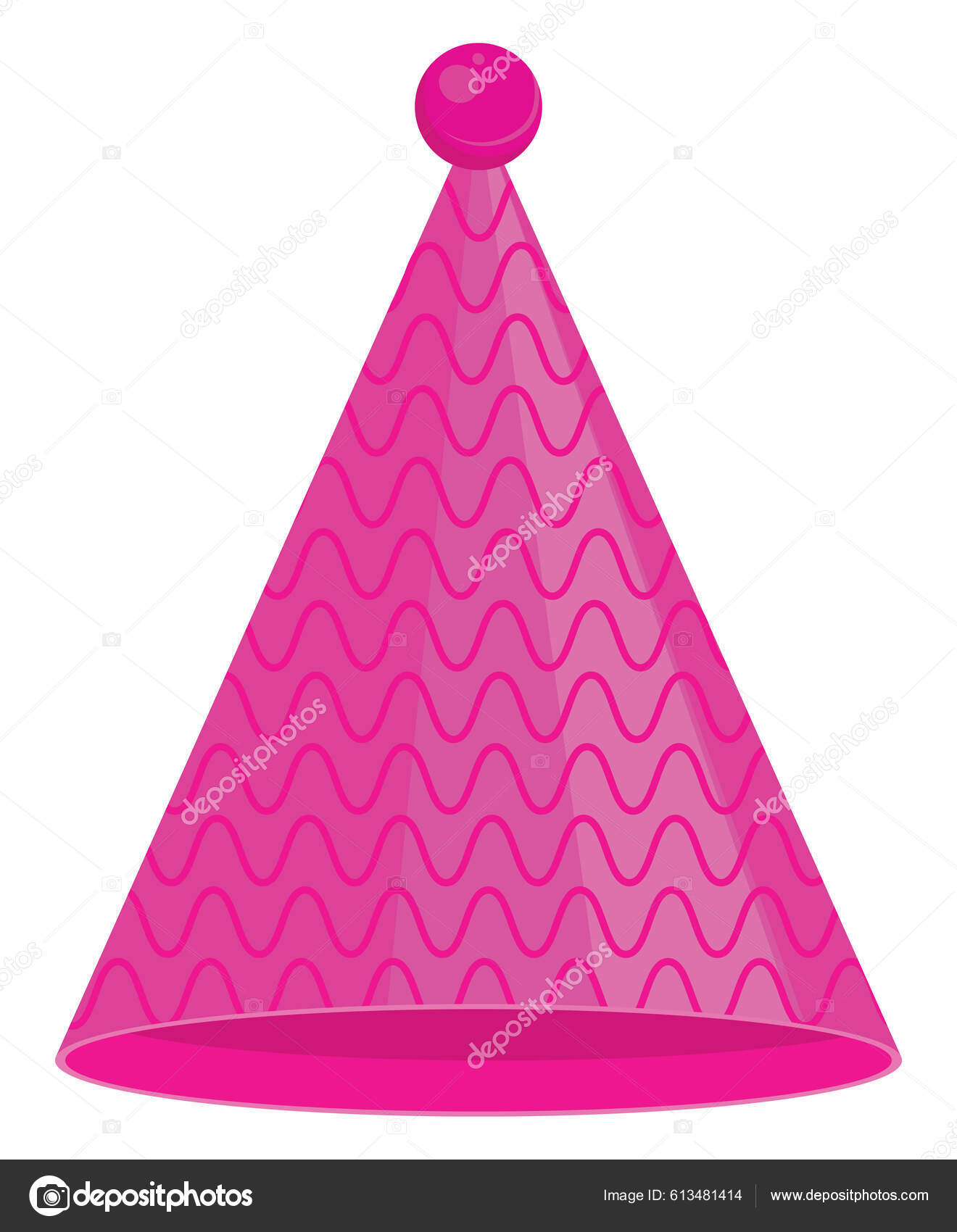 Pink Party Hat Illustration Vector White Background Stock Vector by ...