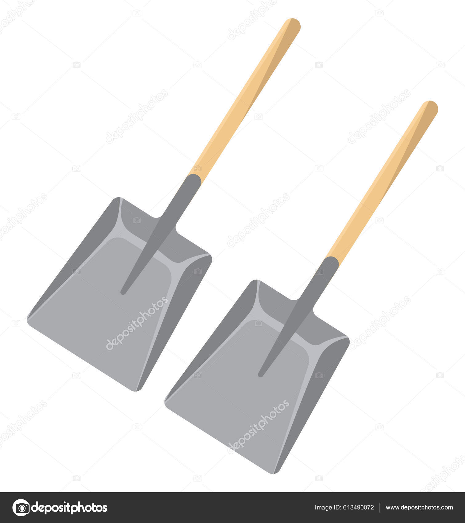 Two Snow Shovels Illustration Vector White Background Stock Vector by ...