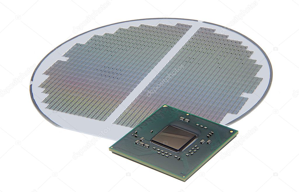 CPU lying on silicon wafer — Stock Photo © gobliins #4685739