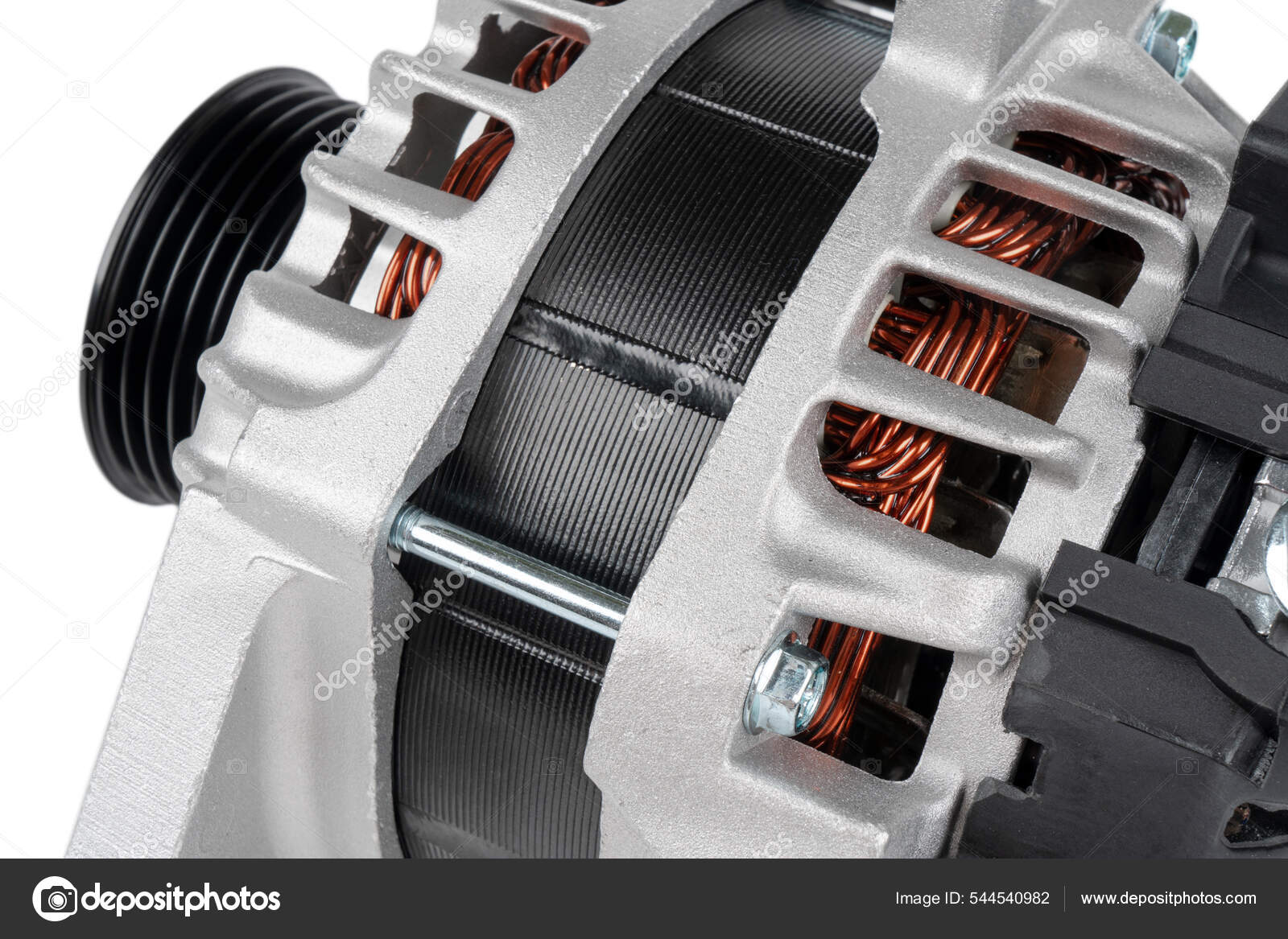 Power Generator Isolated White Background New Car Generator Shaft ...