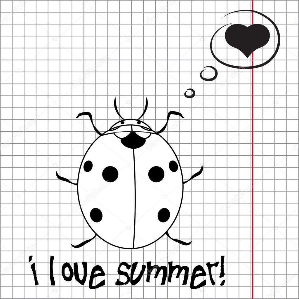 Pretty summer background with ladybug — Stock Photo © marina_ua #22988192