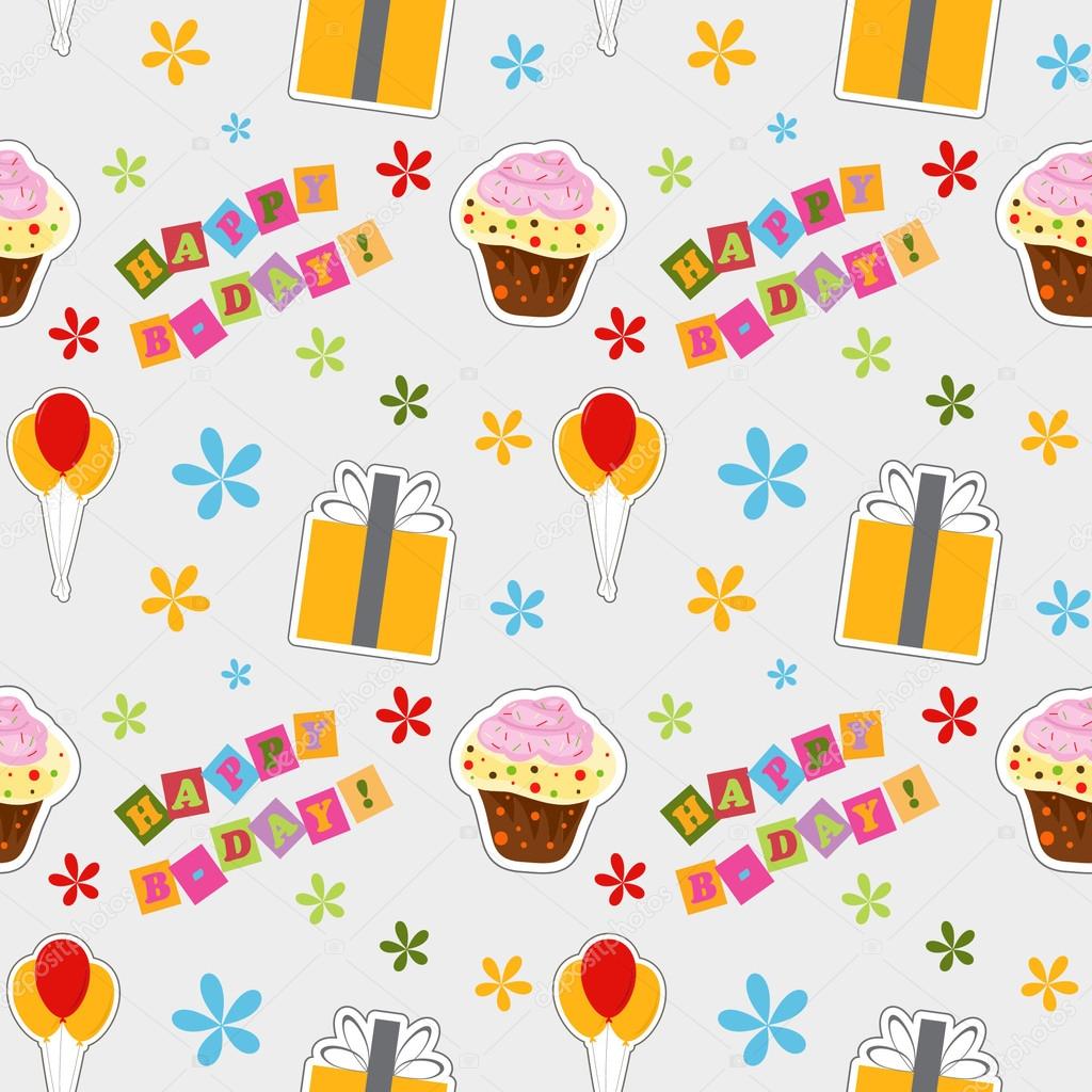 Happy birthday background , seamless pattern Stock Photo by ©marina_ua ...
