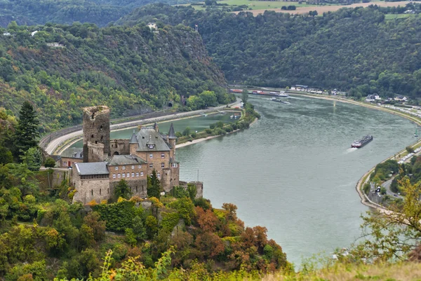 Burg Katz - Cat Castle with Lorelei rock in the Rhineland-Palatinate ...