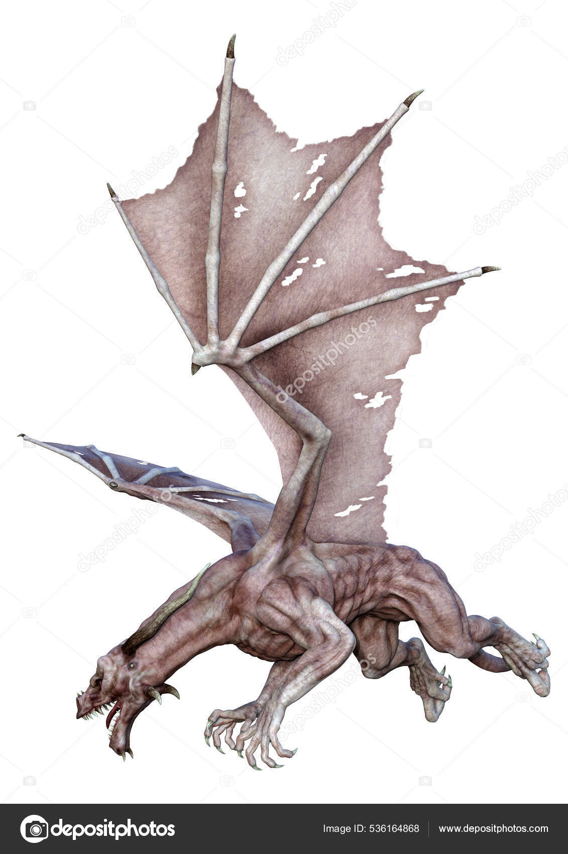 Rendering Fantasy Dragon Isolated White Background — Stock Photo ...