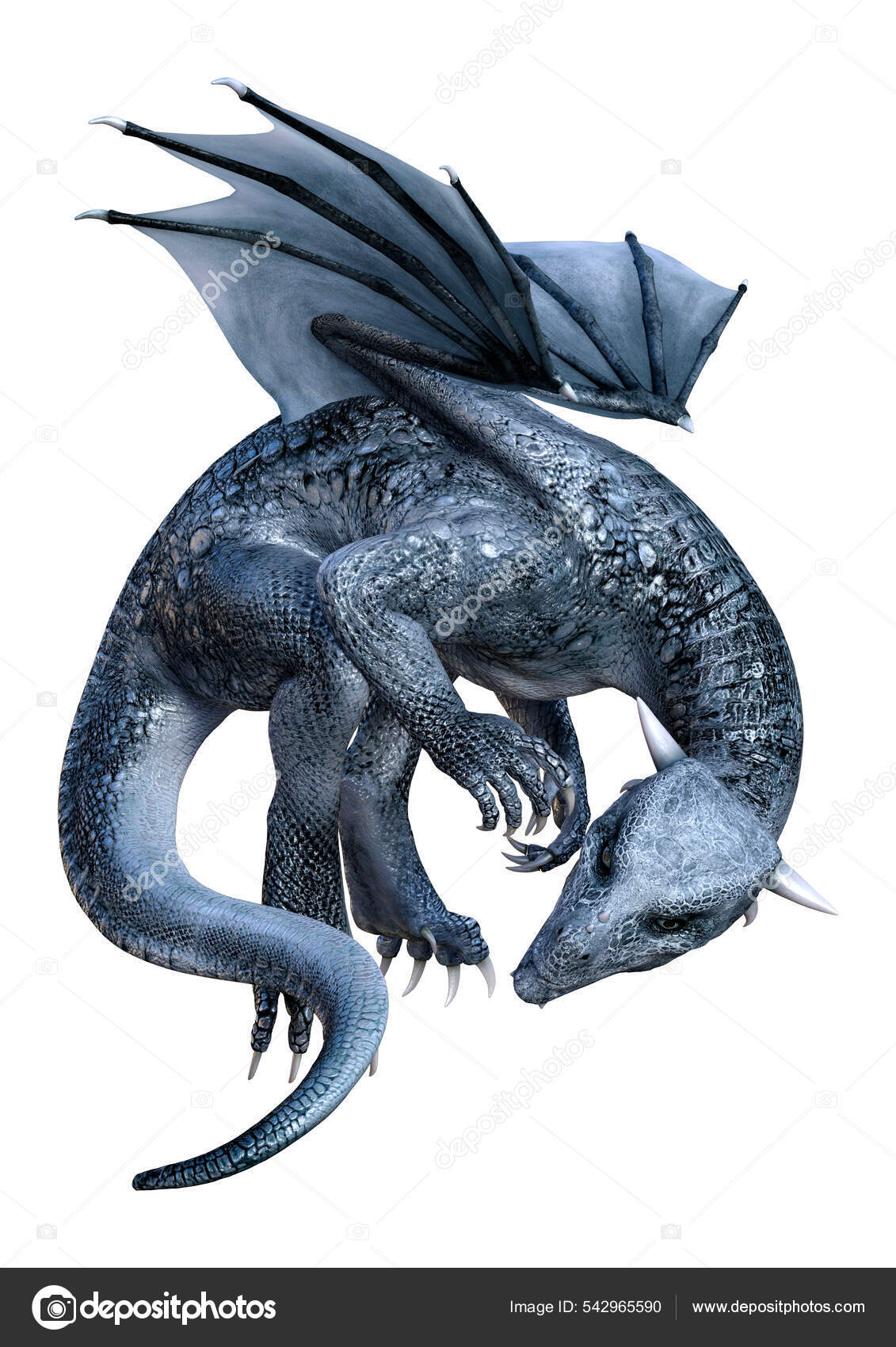 Rendering Fantasy Dragon Isolated White Background — Stock Photo ...