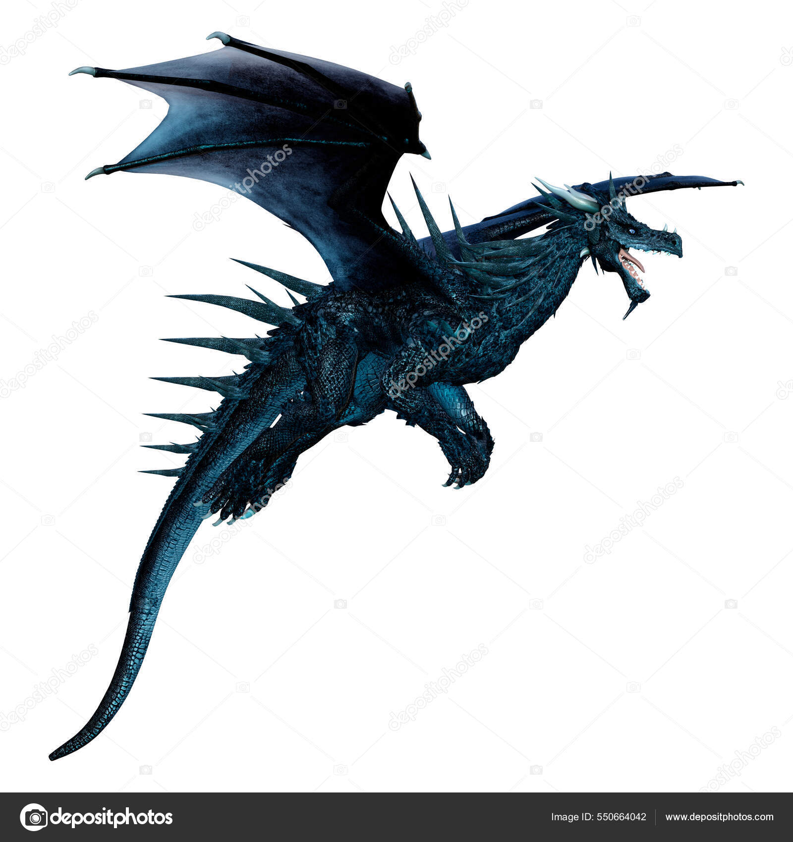 Rendering Fantasy Dragon Isolated White Background — Stock Photo ...