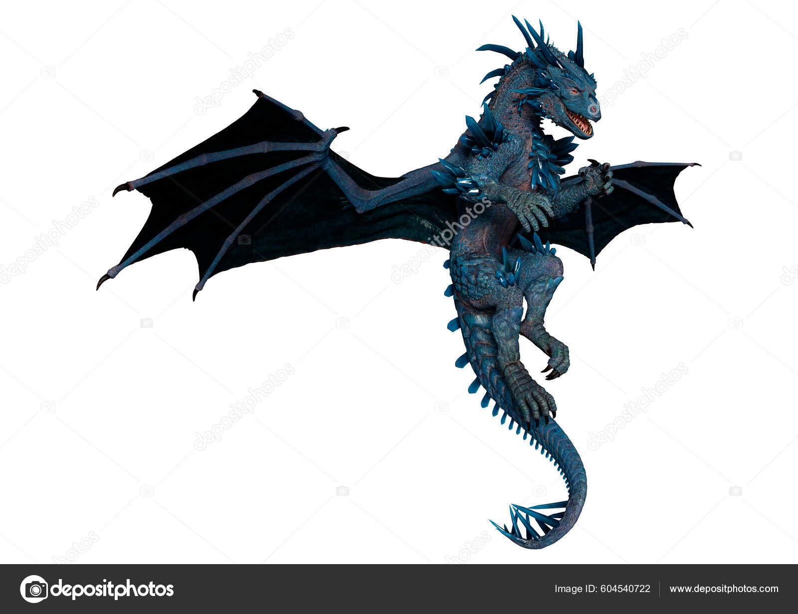 Rendering Fantasy Dragon Isolated White Background — Stock Photo ...