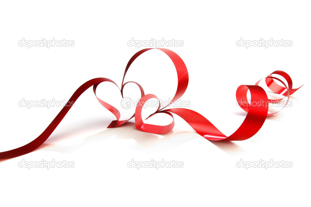 Red heart ribbons Stock Photo by ©yellow2j 36538025