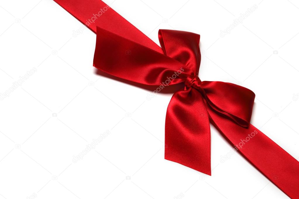 Red satin bow Stock Photo by ©yellow2j 37336555