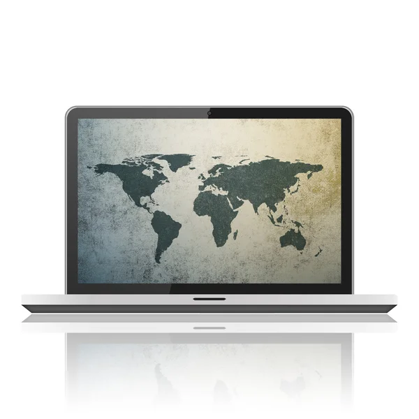 Laptop com mapa do mundo Stock Photos, Royalty Free Laptop com mapa do ...