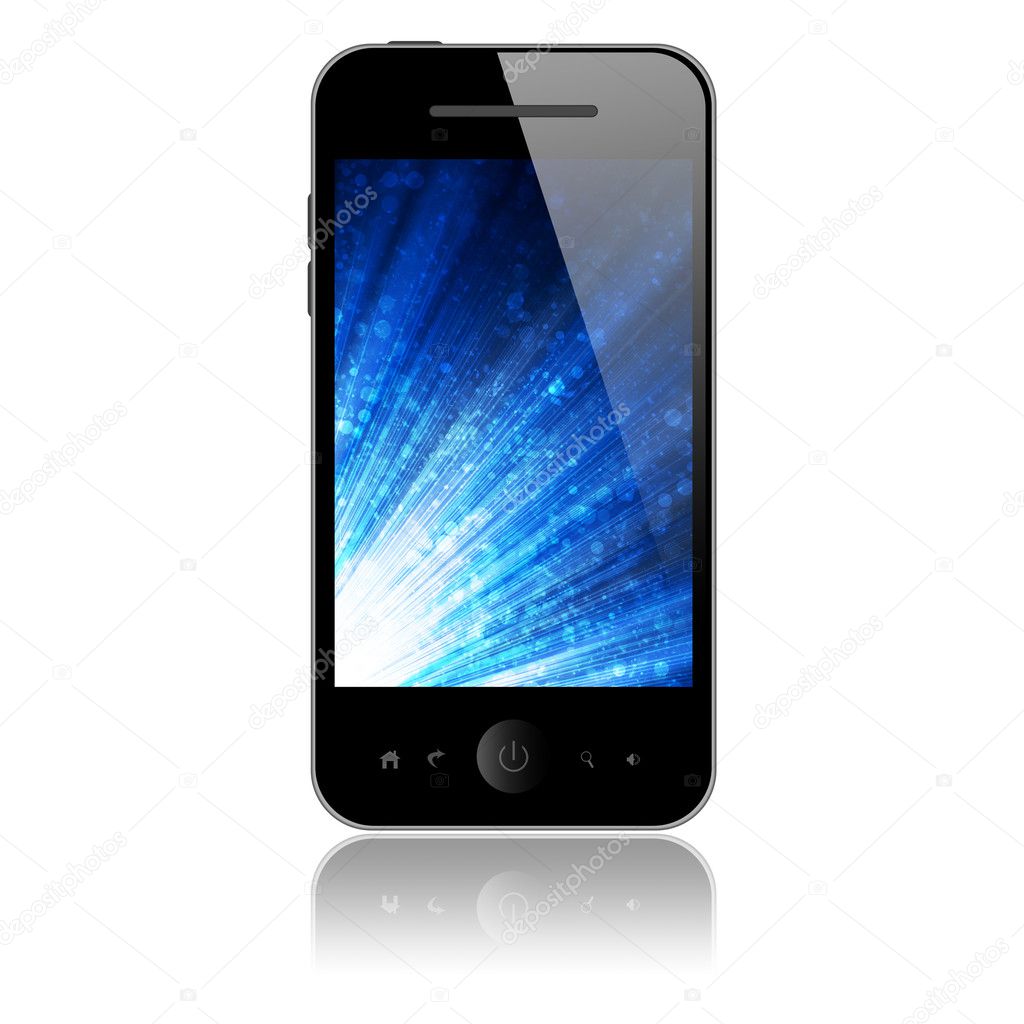 Phone with blue screen — Stock Photo © Nik_Merkulov #40594999