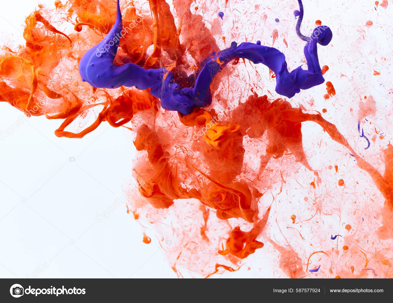Mixed Ink Dynamic Abstract Background Splash Acrylic Paint Water ...