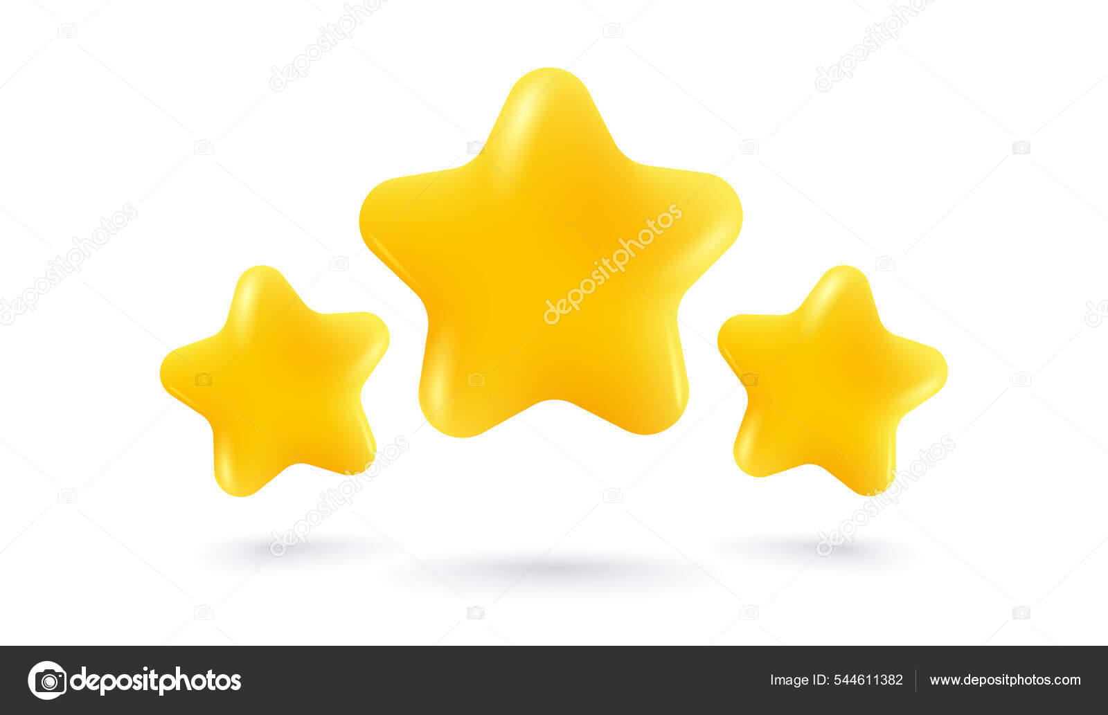 Vector Icons Three Yellow Stars Glossy Colors Achievements Games ...