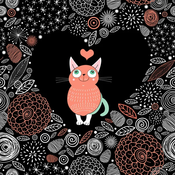 Mushrooms and cat graphics Stock Vector by ©tanor 49438789