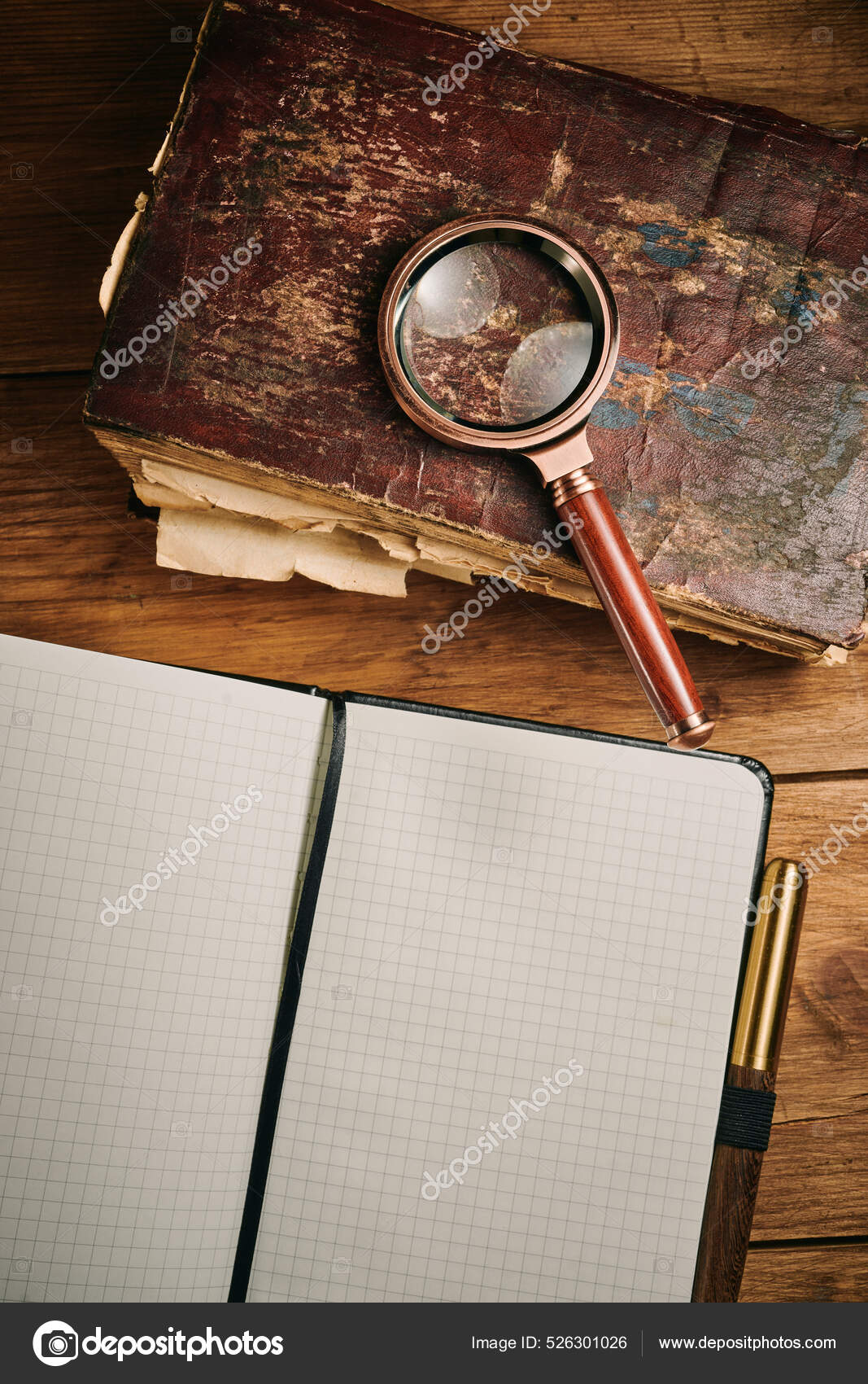 Old Wooden Magnifying Glass