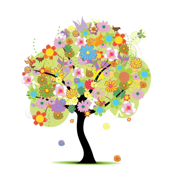 Floral tree beautiful — Stock Vector © Kudryashka #1045095