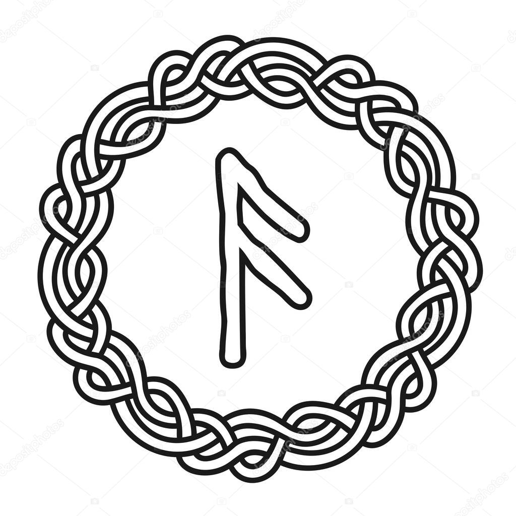 Runa Ansuz en un c rculo - un antiguo s mbolo escandinavo o signo ...
